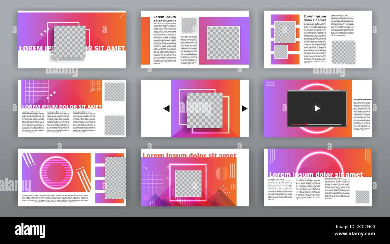 Trendy website templates, minimal presentation design. Multipurpose ...