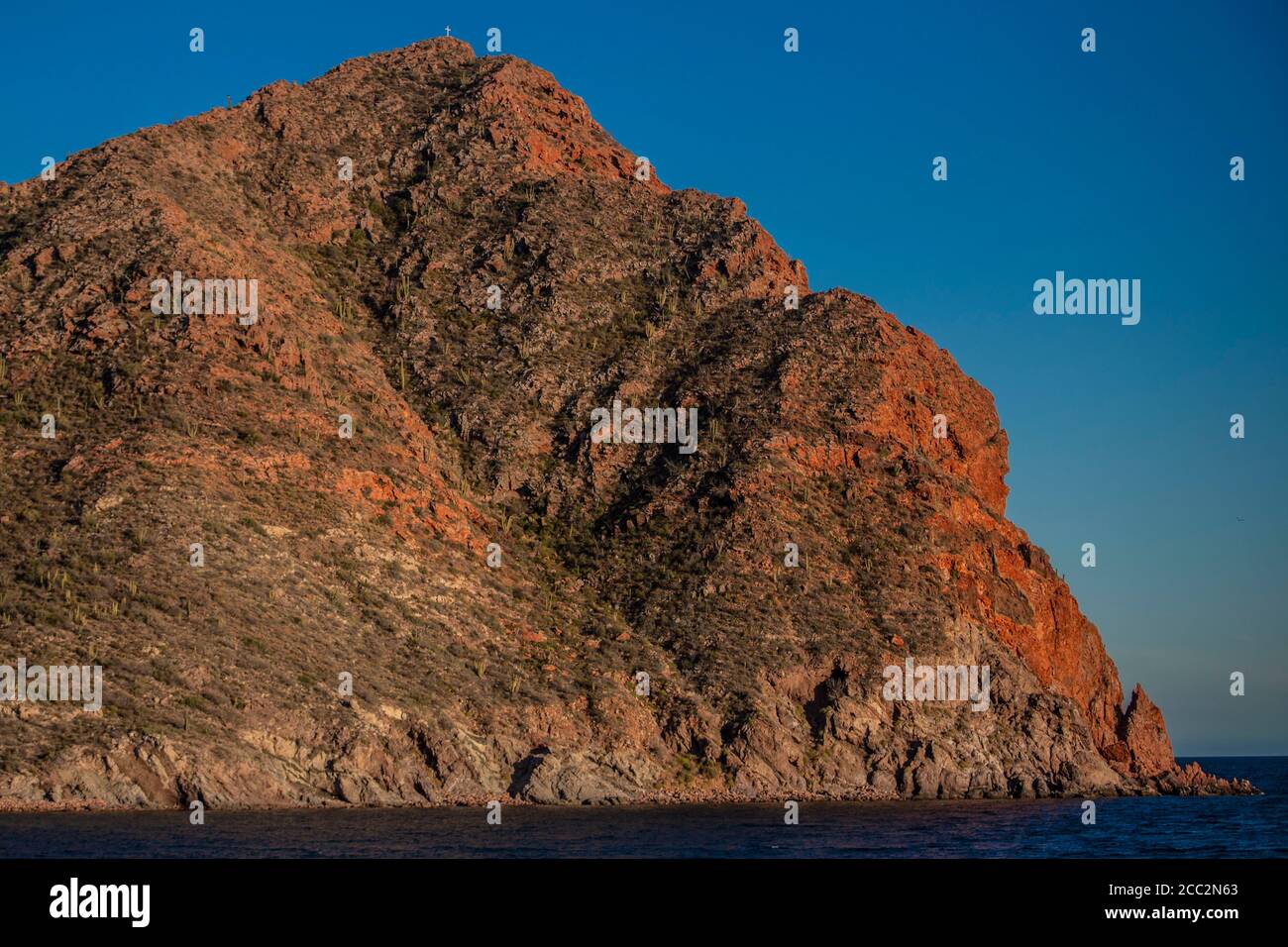 Red colored hill at sunset on El Colorado beach Sonora, Mexico. (Photo ...