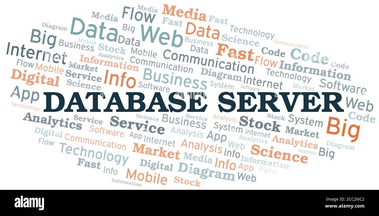 Database Server vector word cloud, made with the text only Stock Vector ...