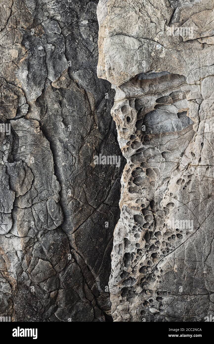 Mystical bizarre rock formations in Crimea. Stone texture Stock Photo ...