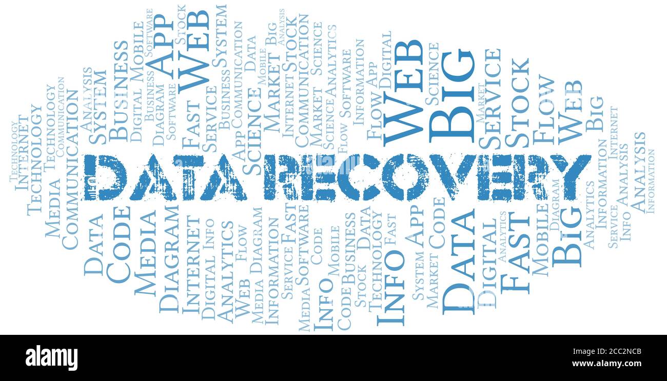 Data Recovery vector word cloud, made with the text only Stock Vector ...