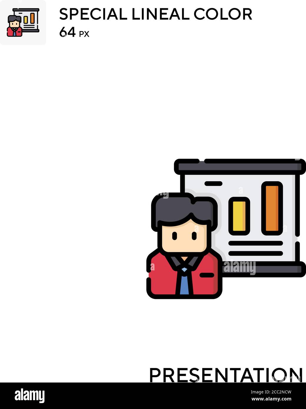 Presentation Special lineal color vector icon. Presentation icons for ...