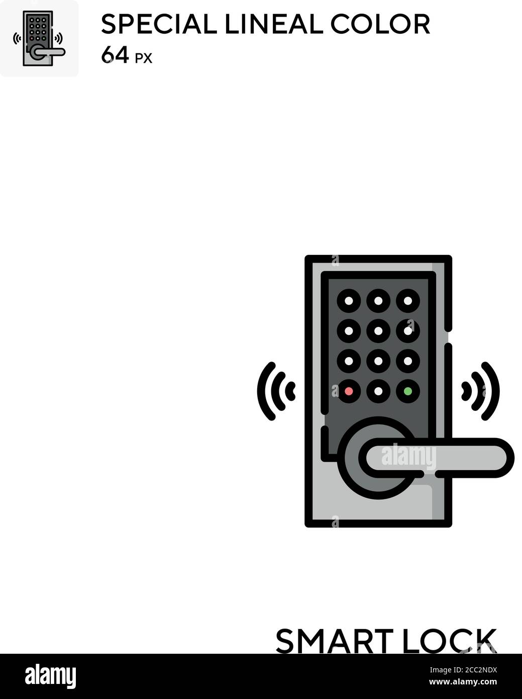 Smart lock Special lineal color vector icon. Smart lock icons for your ...