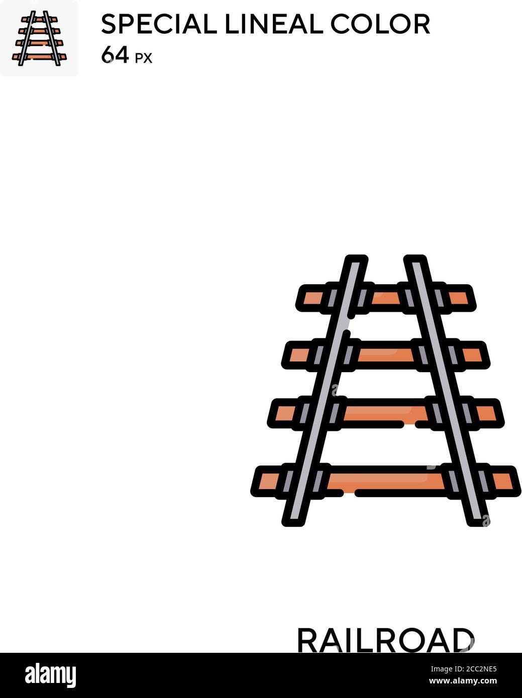 Railroad Special lineal color vector icon. Railroad icons for your ...
