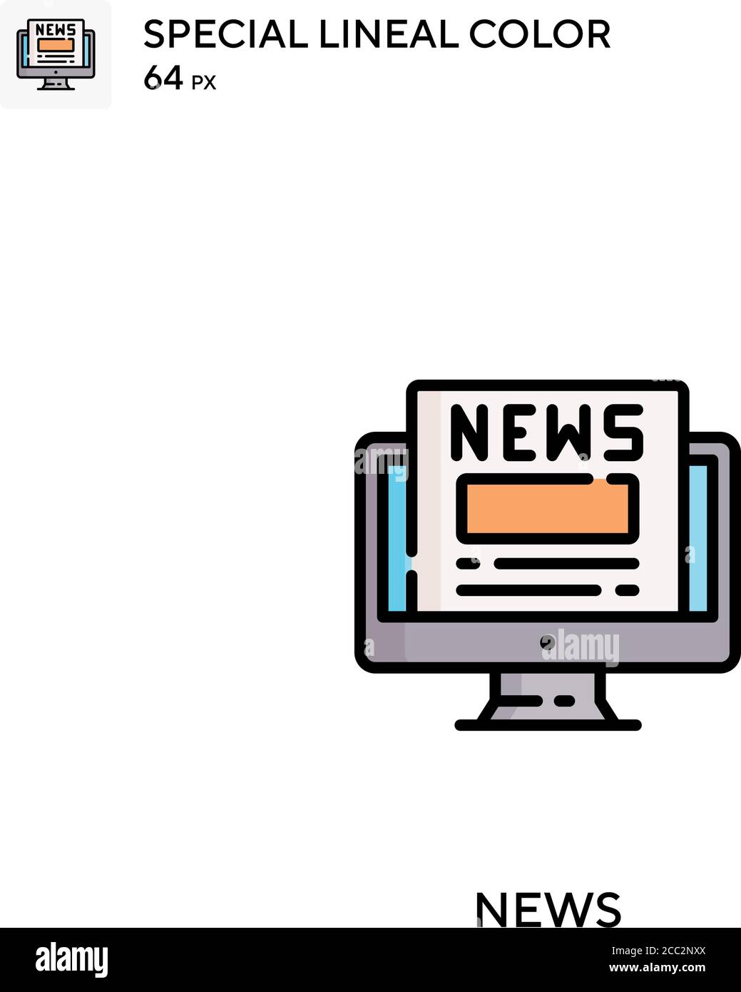 News Special lineal color vector icon. News icons for your business ...