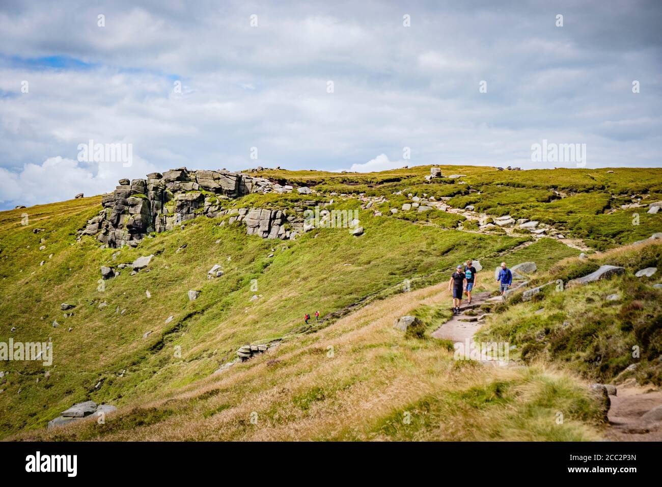 Crowden Tower on Kinder Scout above Edale in the Peak District Stock ...