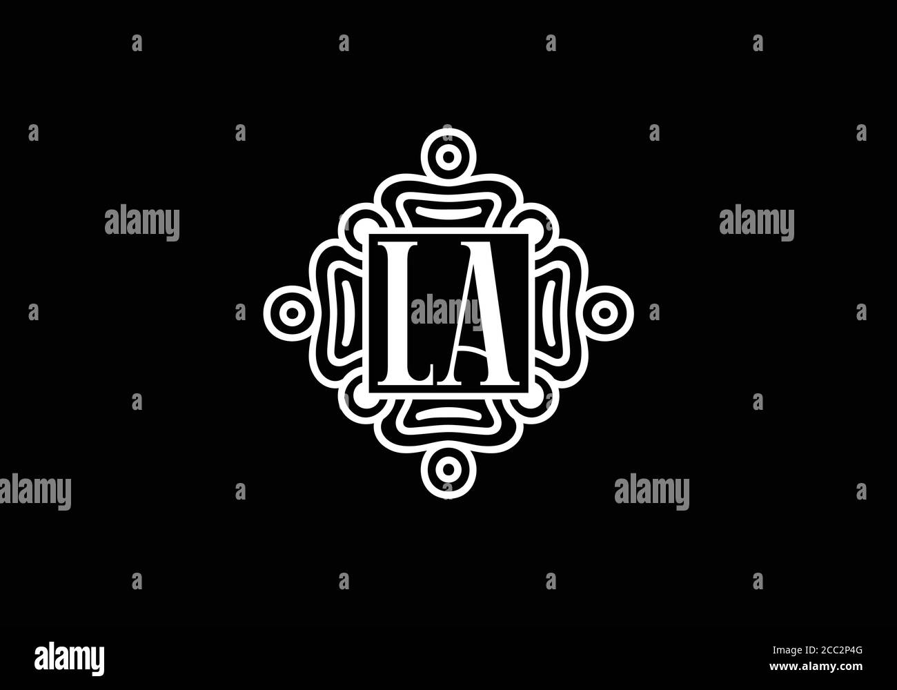 Initial Monogram Letter L A Logo Design Vector Template. L A monogram ...