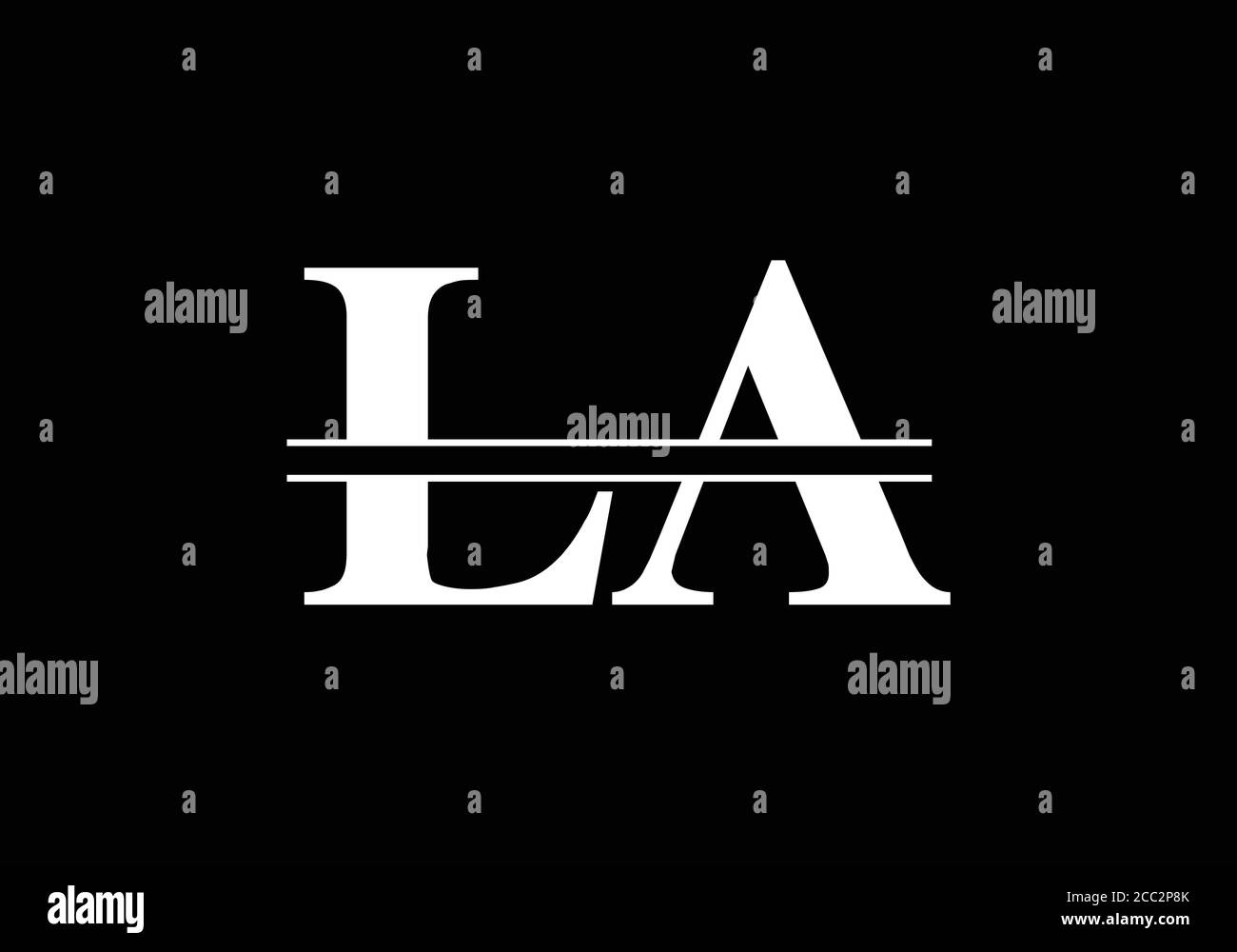 Initial Monogram Letter L A Logo Design Vector Template. L A monogram ...