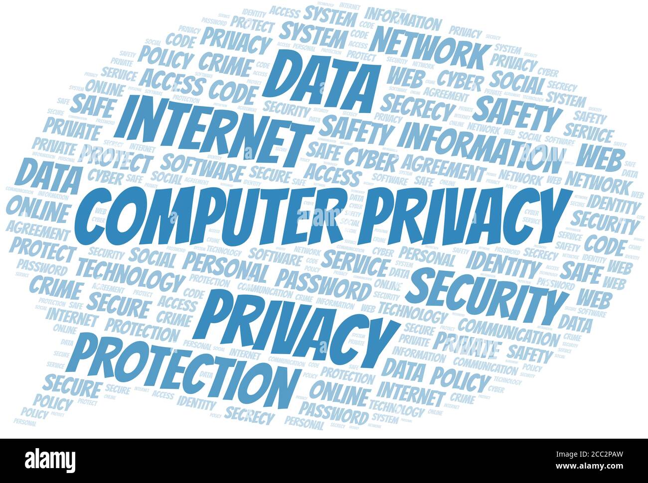 Computer Privacy vector word cloud, made with the text only Stock ...