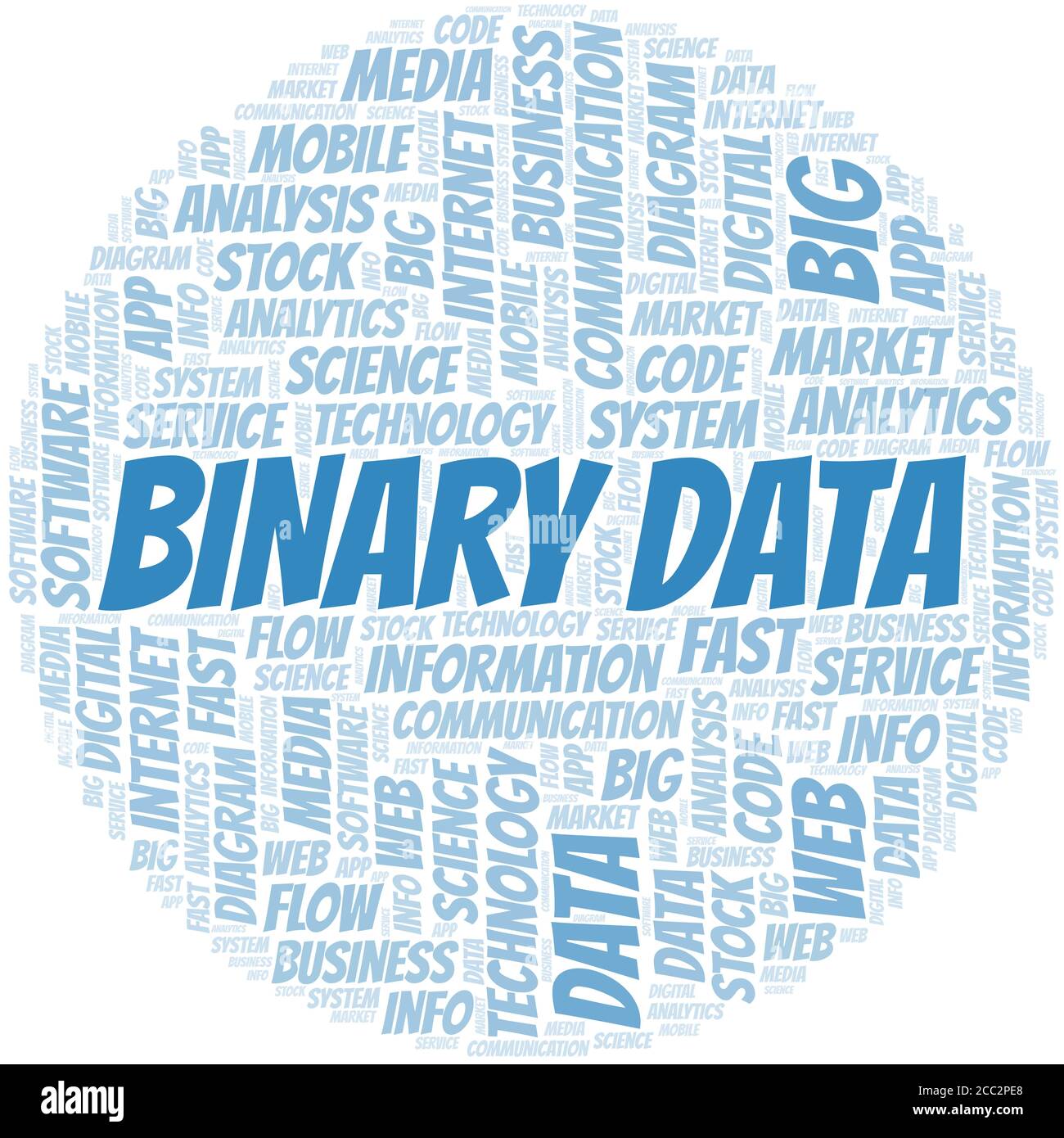 Binary Data vector word cloud, made with the text only Stock Vector ...