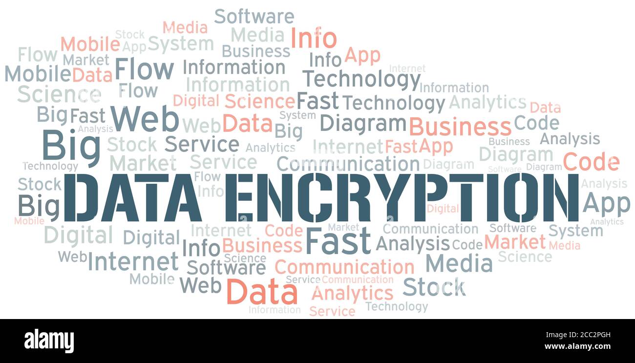 Data Encryption vector word cloud, made with the text only Stock Vector ...