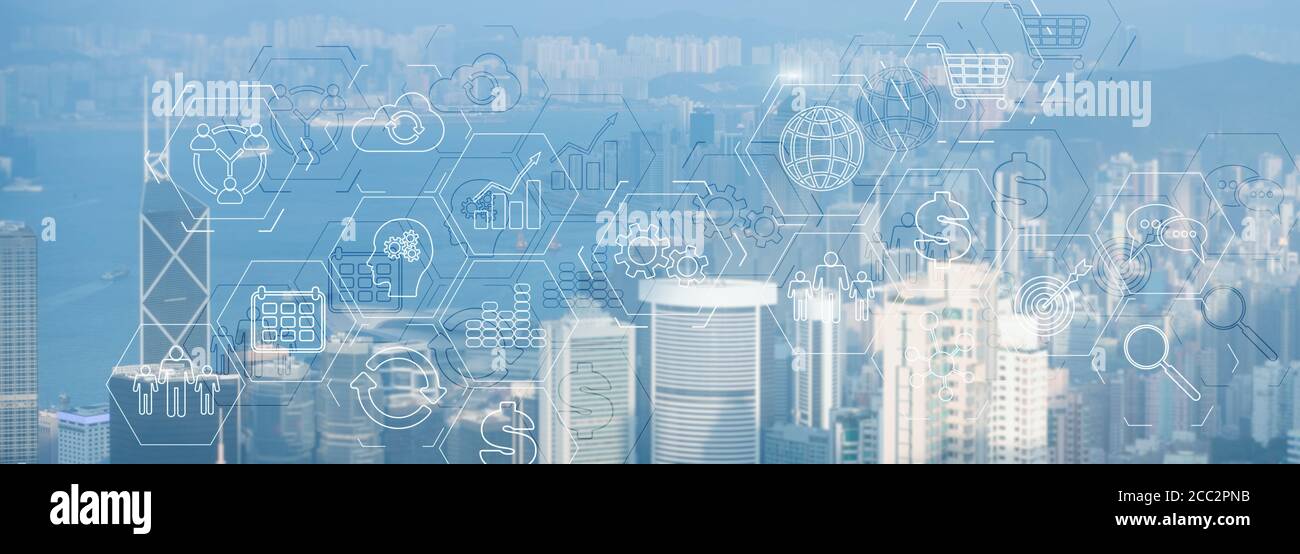 Modern City skyline Business finance success website header Stock Photo ...