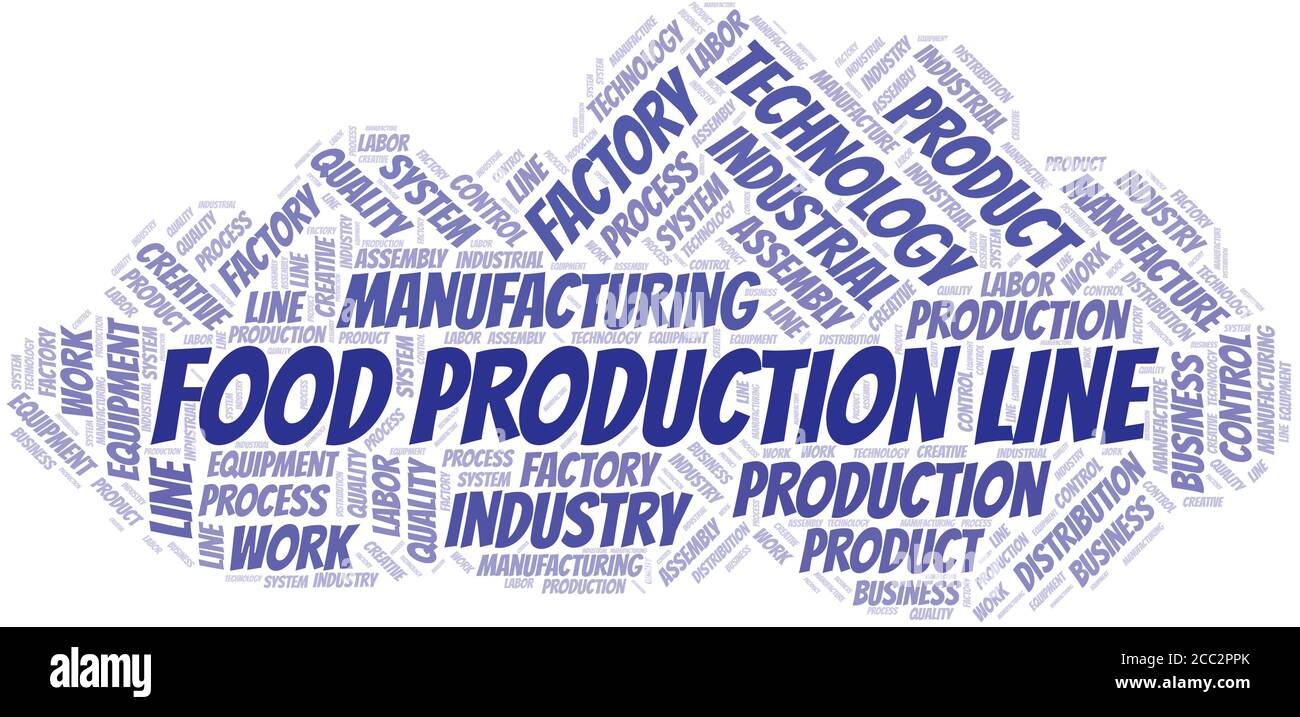 Food Production Line word cloud create with the text only Stock Vector ...