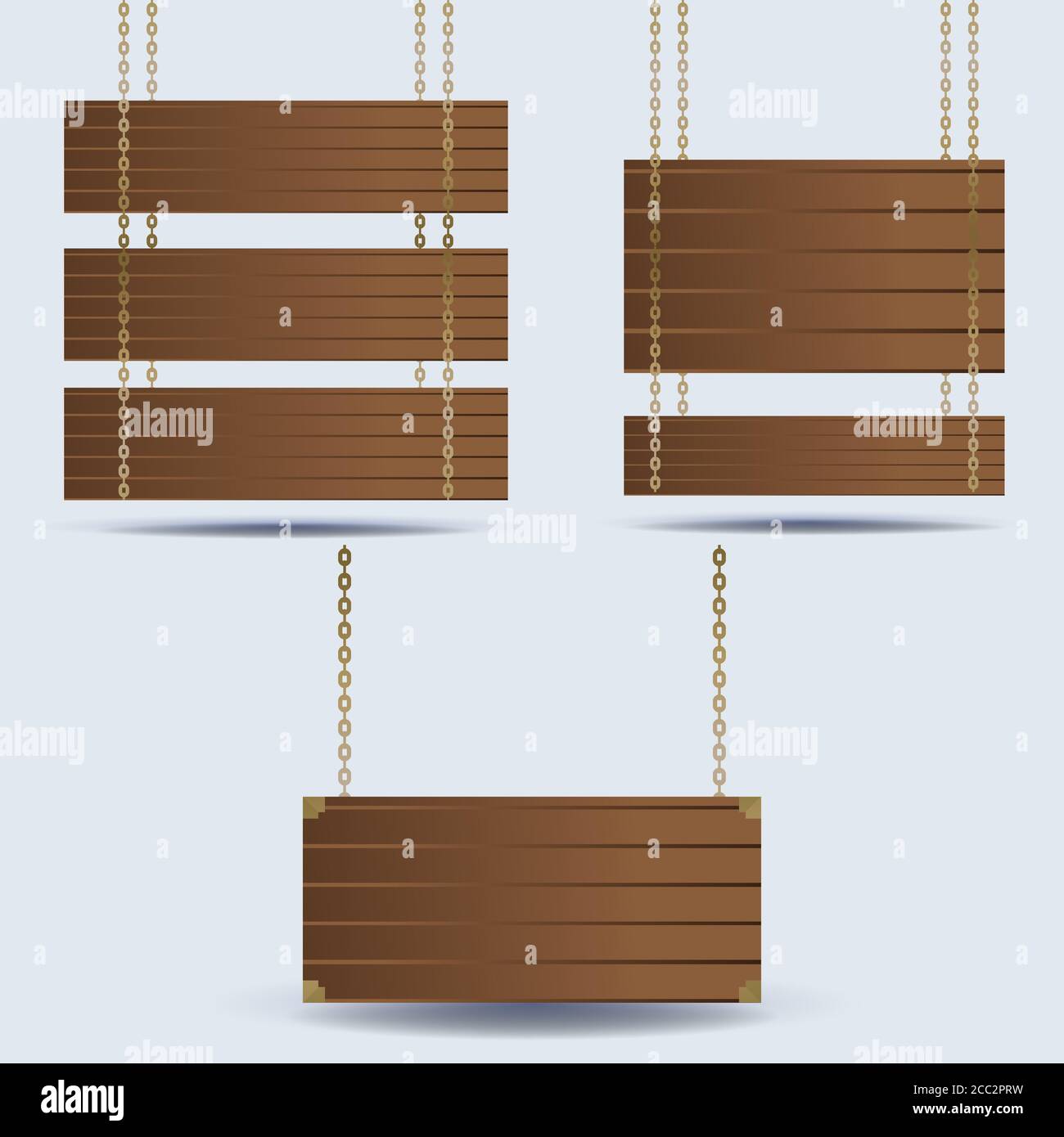 Set of woden boards, wooden signs collection, set of wooden banners ...