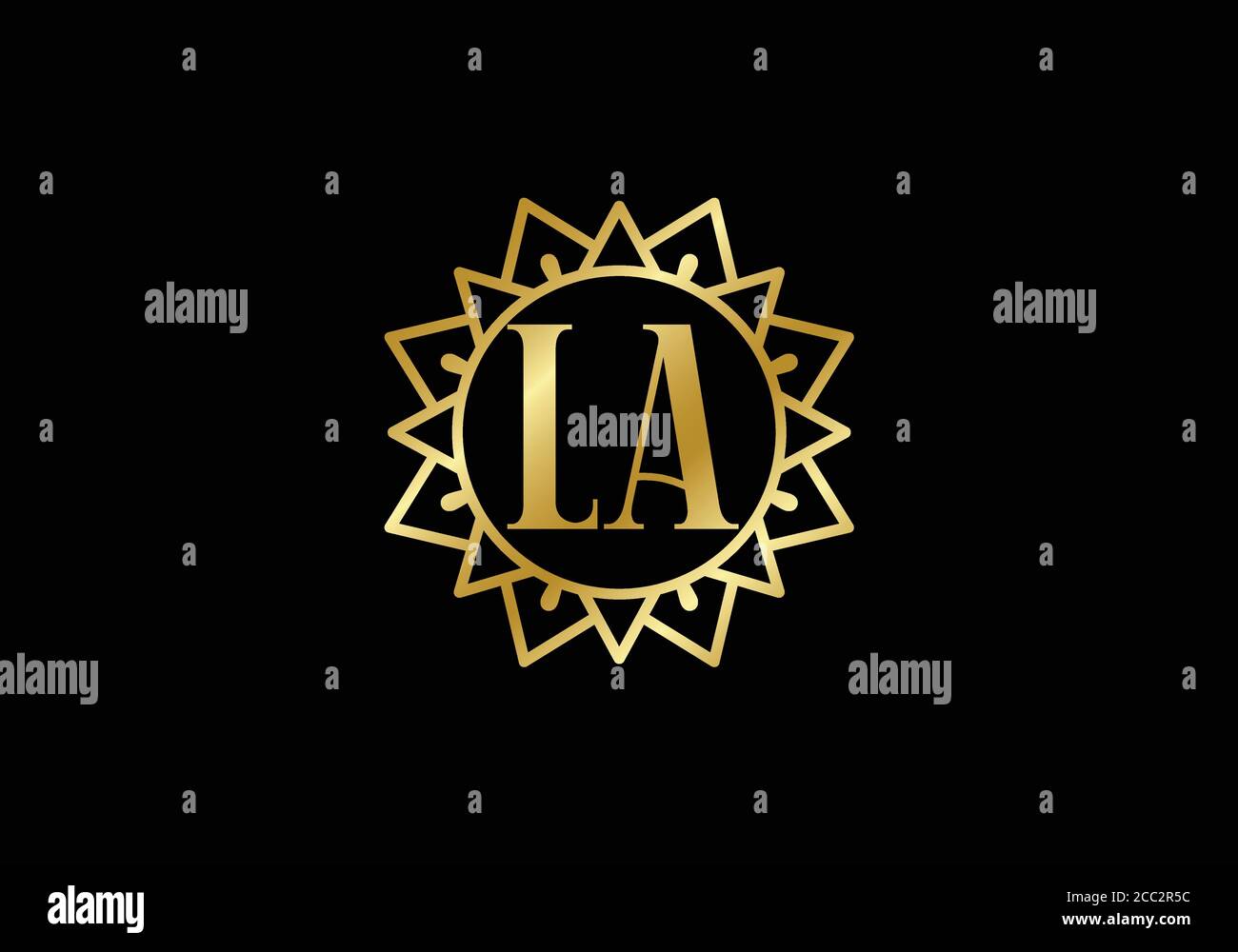 Initial Monogram Letter L A Logo Design Vector Template. L A monogram ...