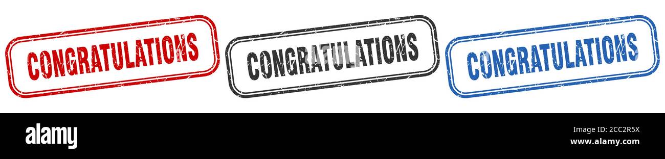 congratulations square isolated sign set. congratulations stamp Stock ...