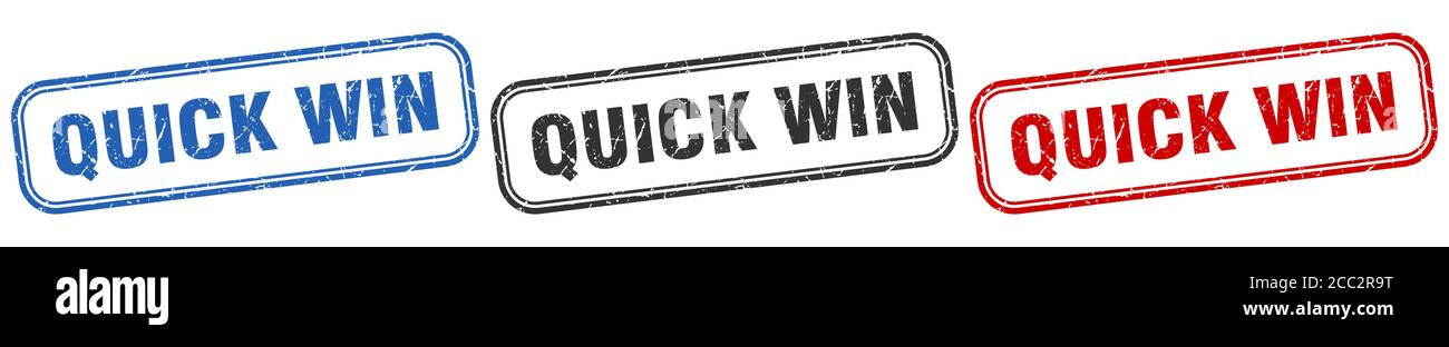 quick win square isolated sign set. quick win stamp Stock Vector Image ...