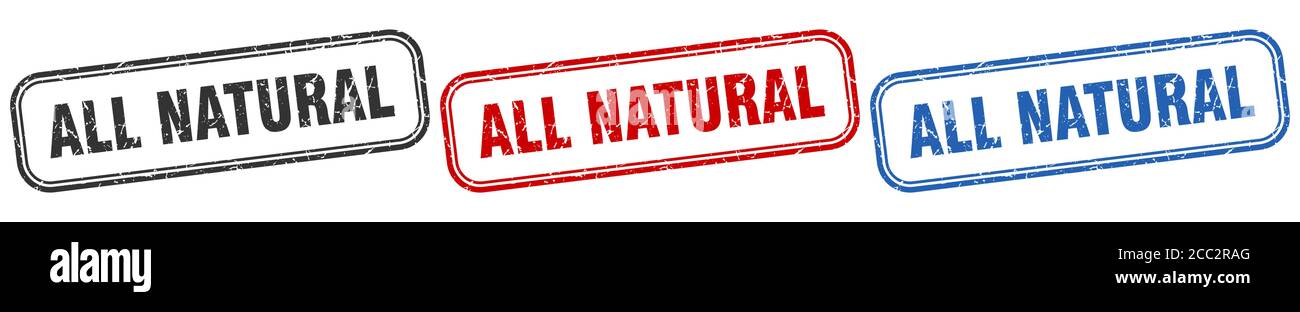 all natural square isolated sign set. all natural stamp Stock Vector ...