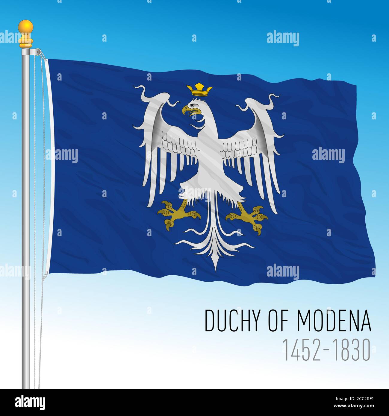 Duchy of Modena historical flag, Italy, vector illustration Stock ...