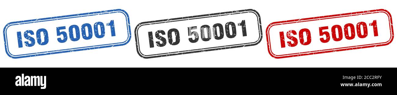 iso 50001 square isolated sign set. iso 50001 stamp Stock Vector Image ...