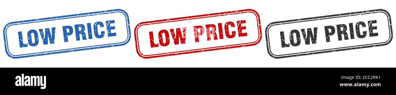 low price square isolated sign set. low price stamp Stock Vector Image ...
