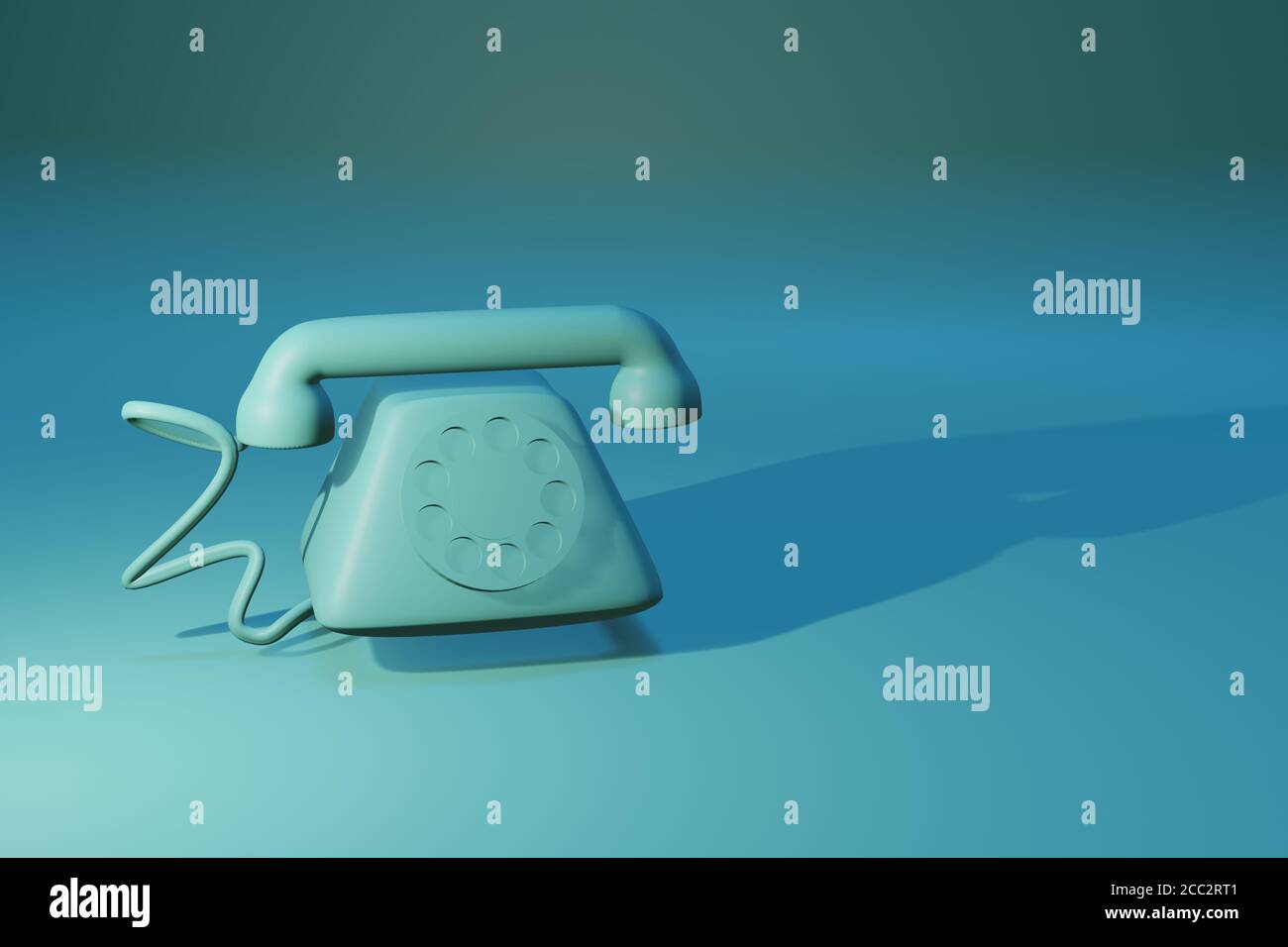 Turquoise old-fashioned telephone ringing, with space for text Stock ...