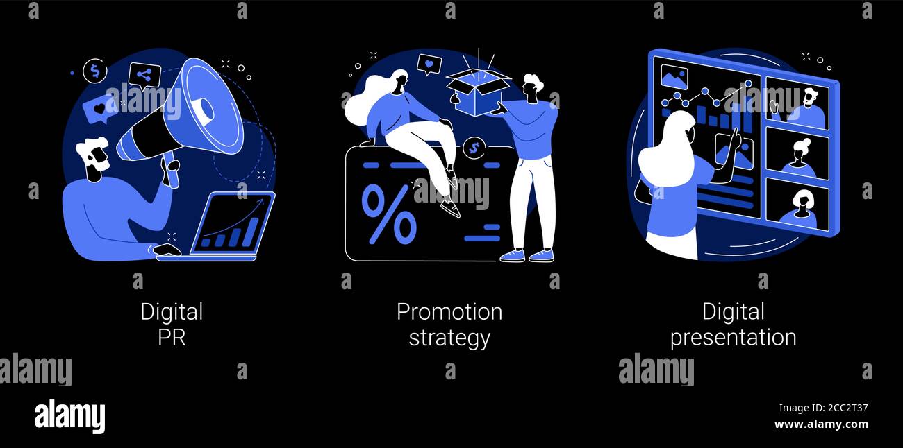 Online marketing campaign abstract concept vector illustrations Stock ...