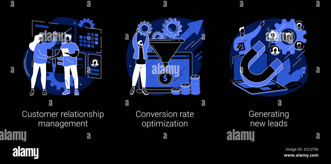 CRM lead management abstract concept vector illustrations Stock Vector ...
