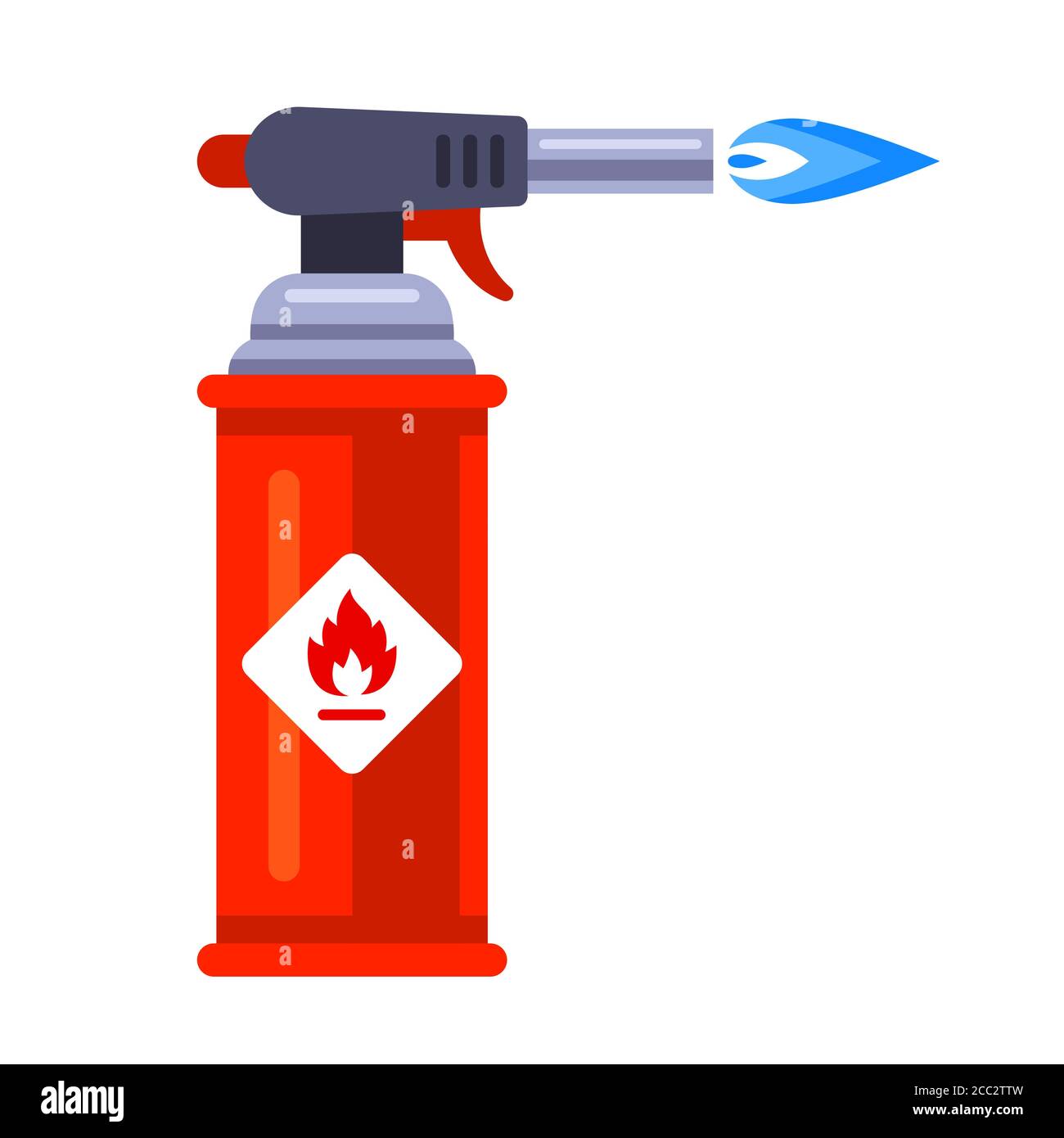 blowtorch with blue flame for construction. flat vector illustration ...