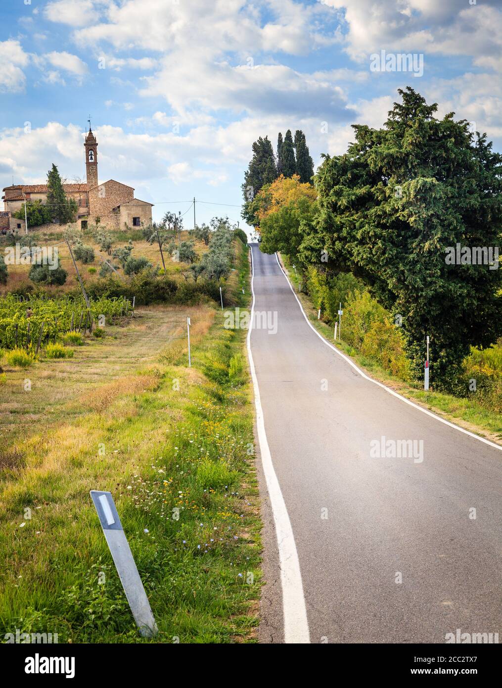 Small road through the countryside of Tuscany, Italy Stock Photo - Alamy