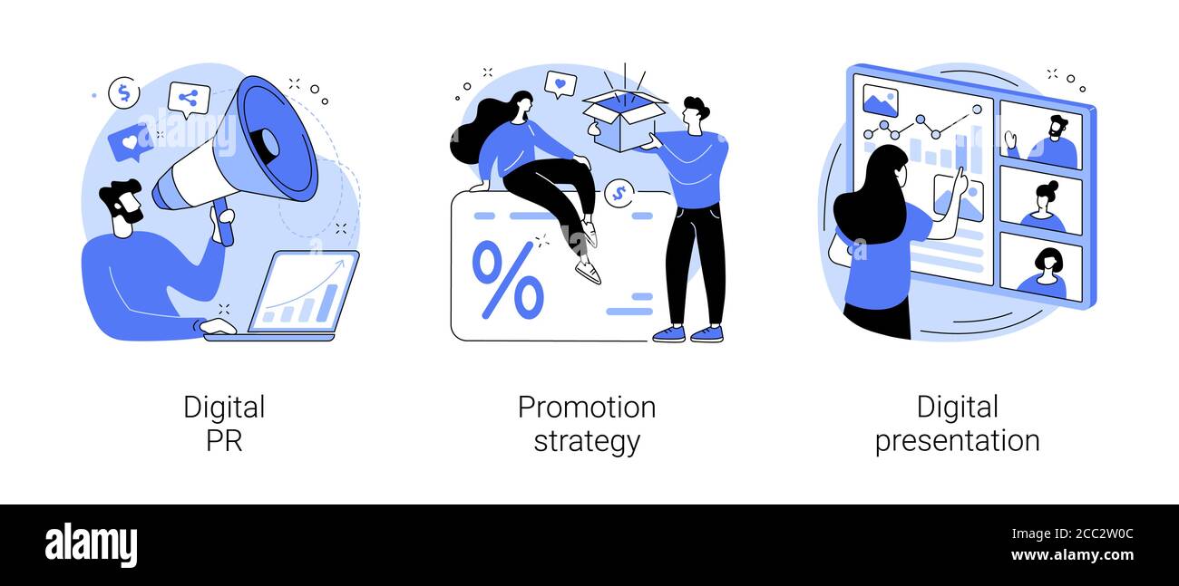 Online marketing campaign abstract concept vector illustrations Stock ...