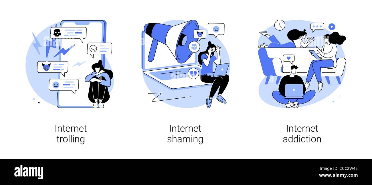 Social media behavior abstract concept vector illustrations Stock ...