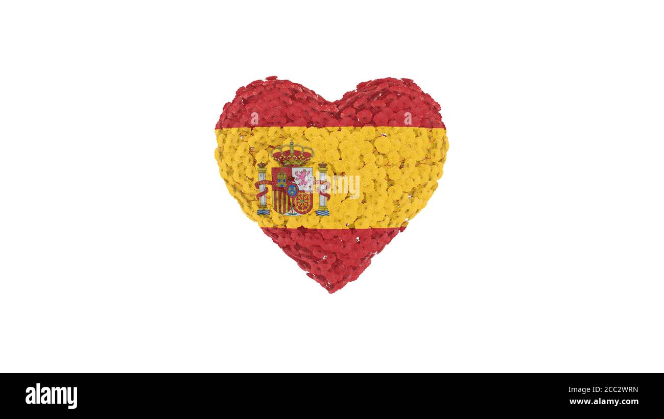 Spain. National Day. 12 October. Heart shape made out of flowers on ...