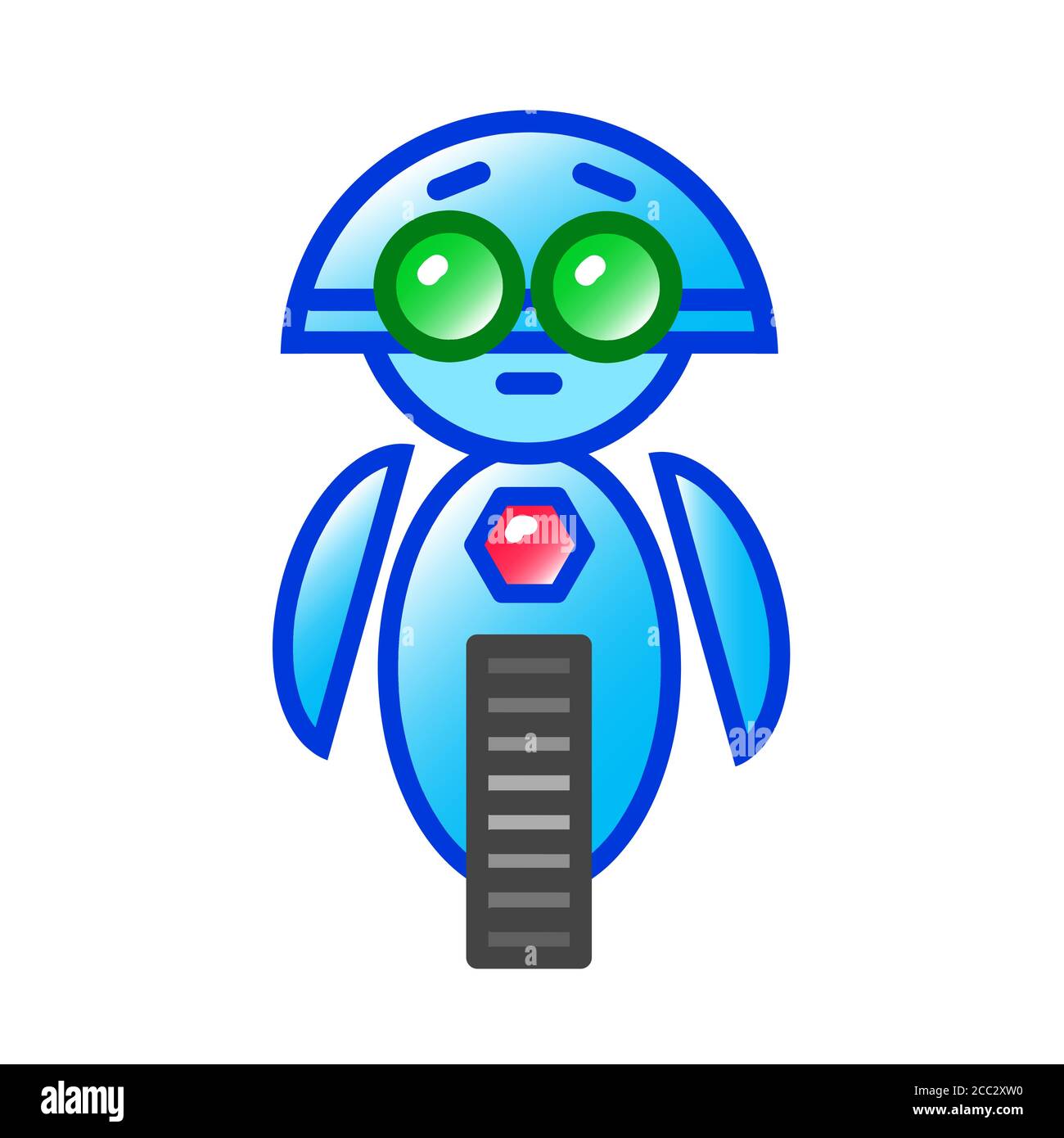 Cartoon metal robot on a wheel Stock Vector Image & Art - Alamy