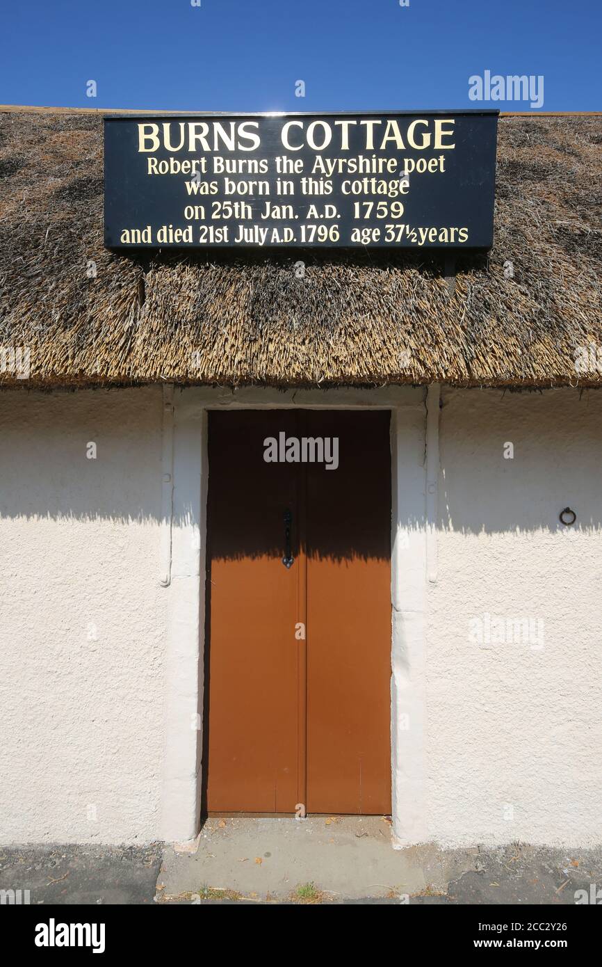 Burns Cottage , Alloway, Ayrshire, Scotland, August 2020 Burns Cottage ...