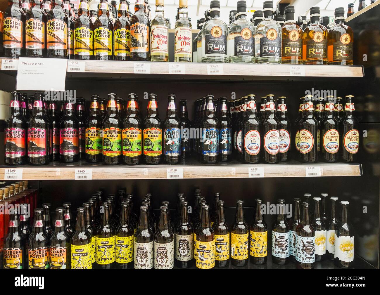 Craft beers made in Northumberland, UK on sale in a Northumberland shop ...