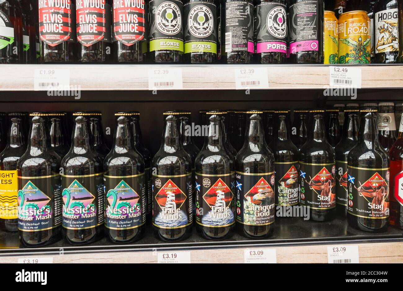 Craft beers made in Northumberland, UK on sale in a Northumberland shop ...