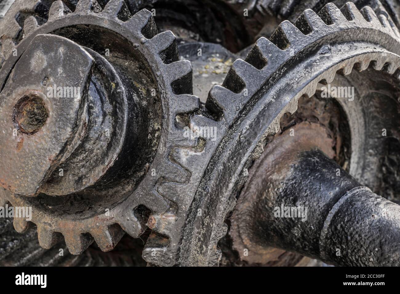Detail of a historic gearbox Stock Photo - Alamy
