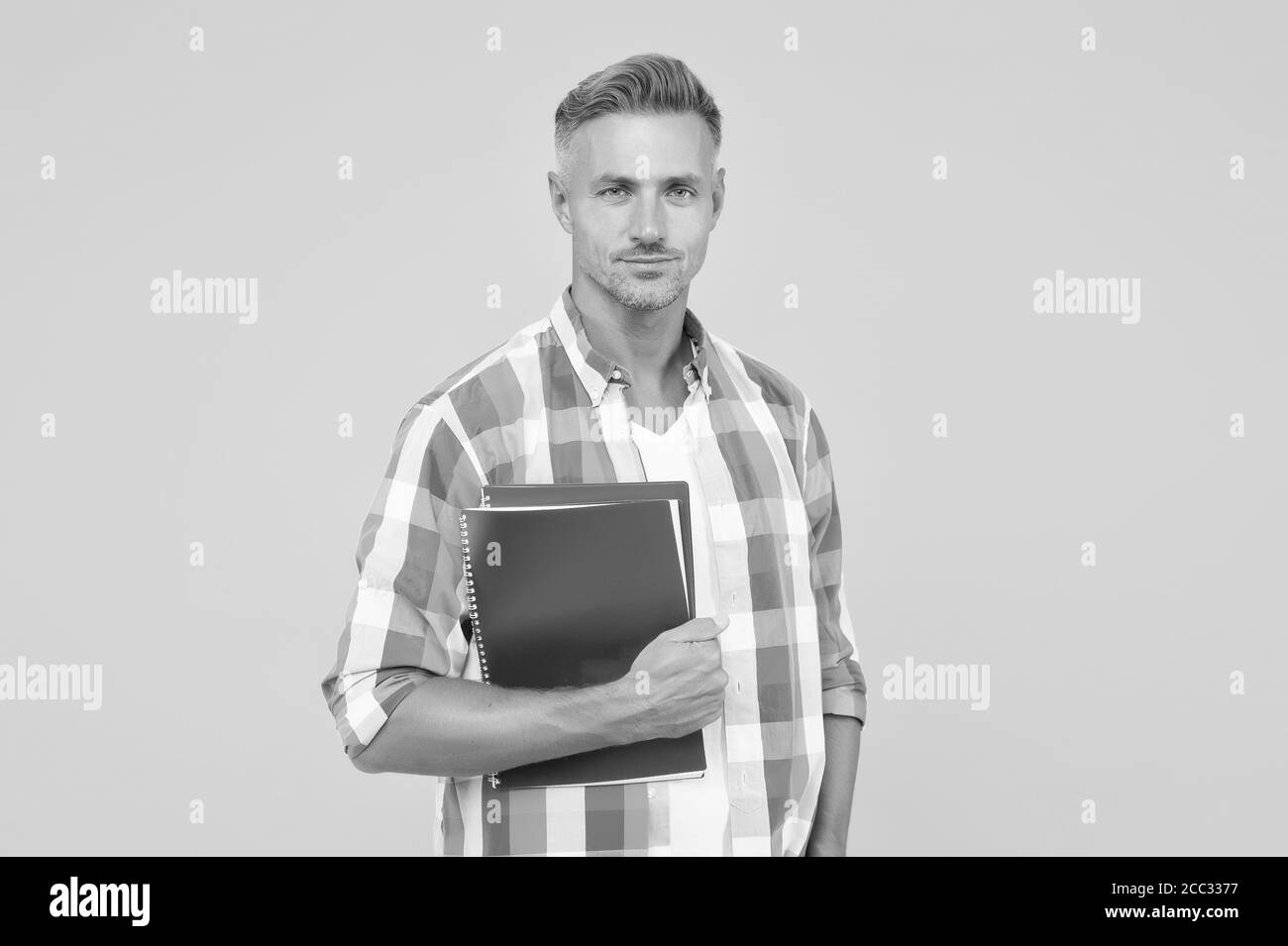 Yellow notes man Black and White Stock Photos & Images - Alamy