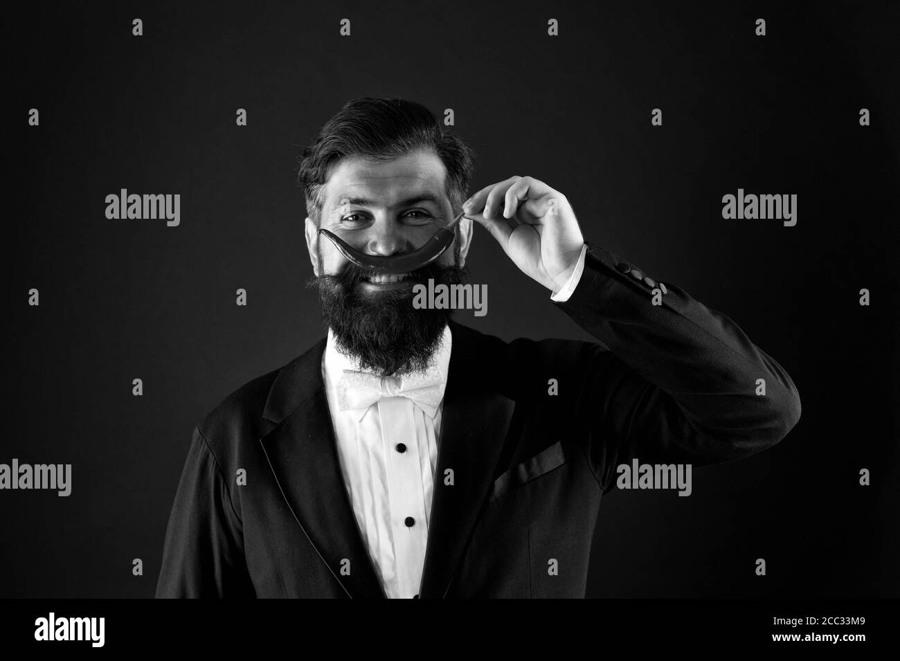 Spicy food man funny Black and White Stock Photos & Images - Alamy