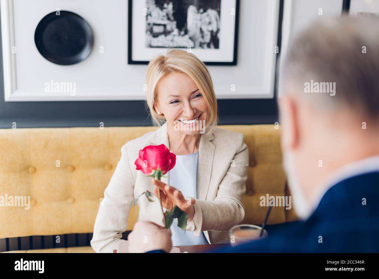 Man Giving Rose Girlfriend On High Resolution Stock Photography and ...