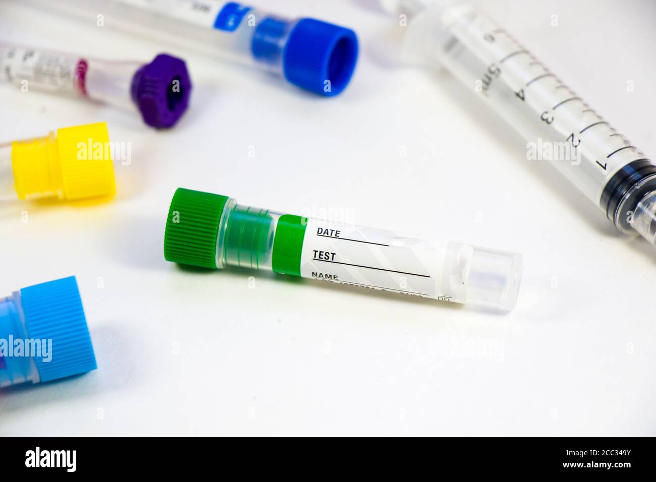 Chemical laboratory instruments, glassware and pipette. Tests and ...