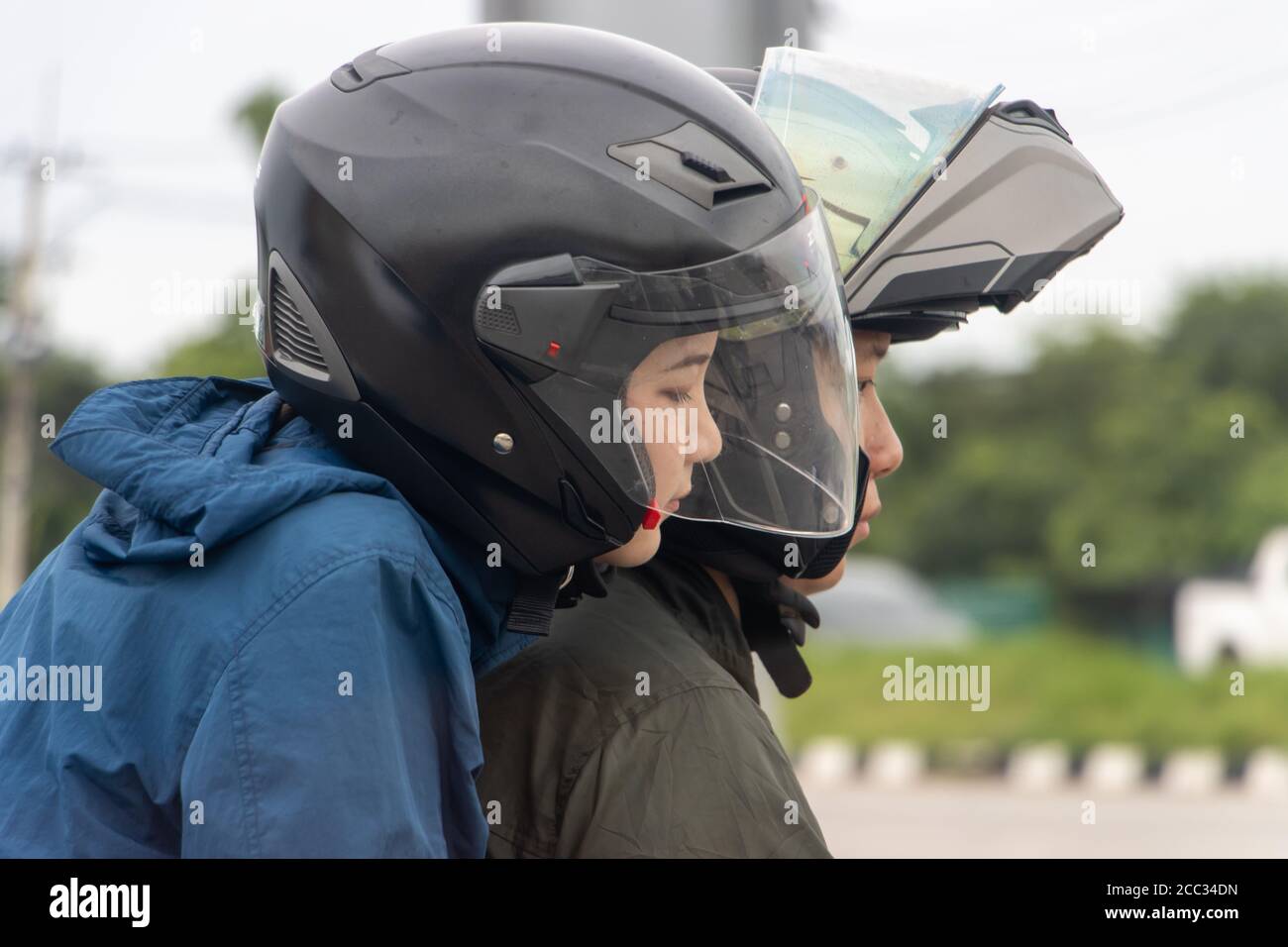 NAKHON NAYOK, THAILAND, JUL 04 2020, Portrait of a young couple in ...