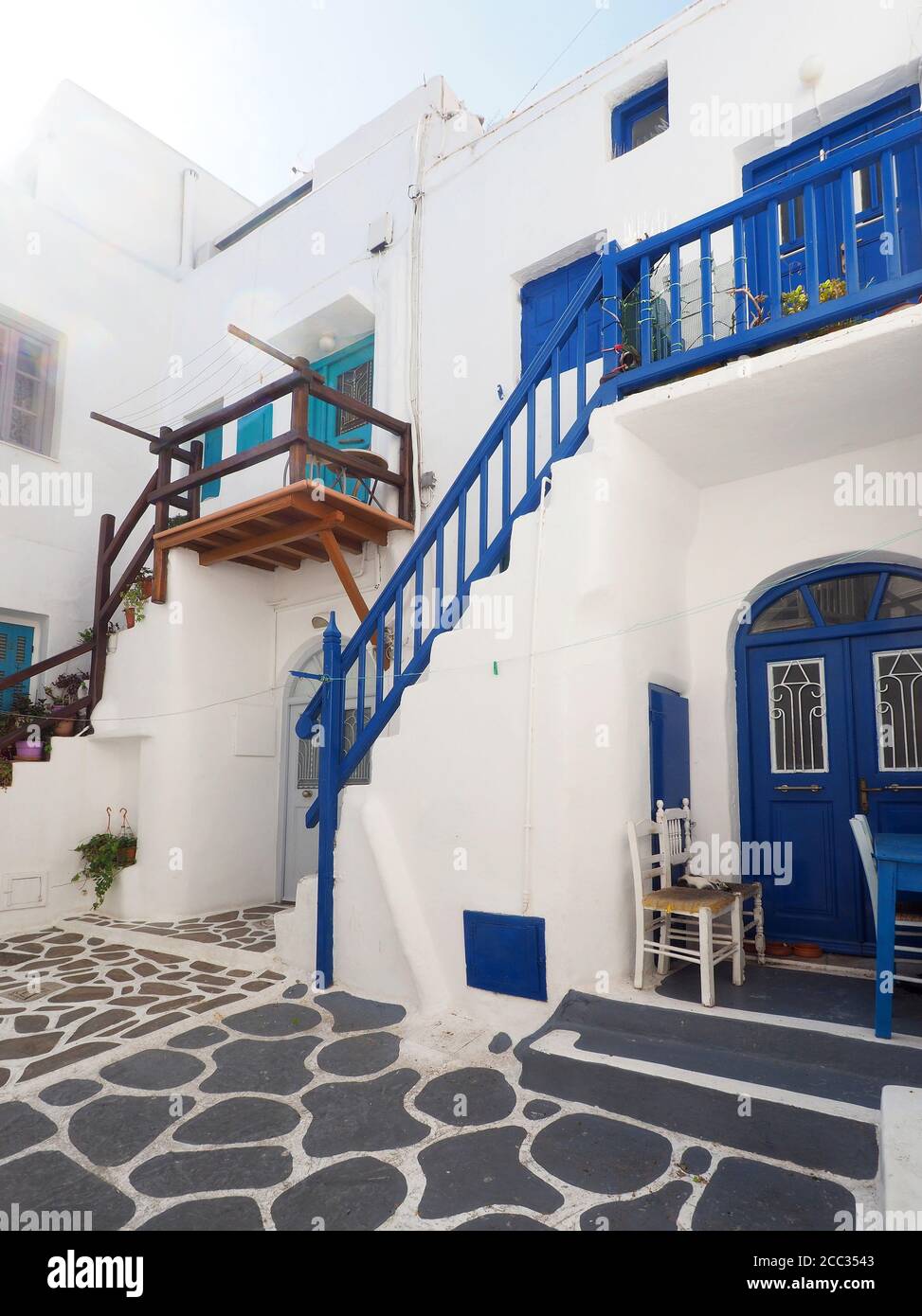 Beautiful White and Blue Buildings and Decorative Streets of Mykonos ...