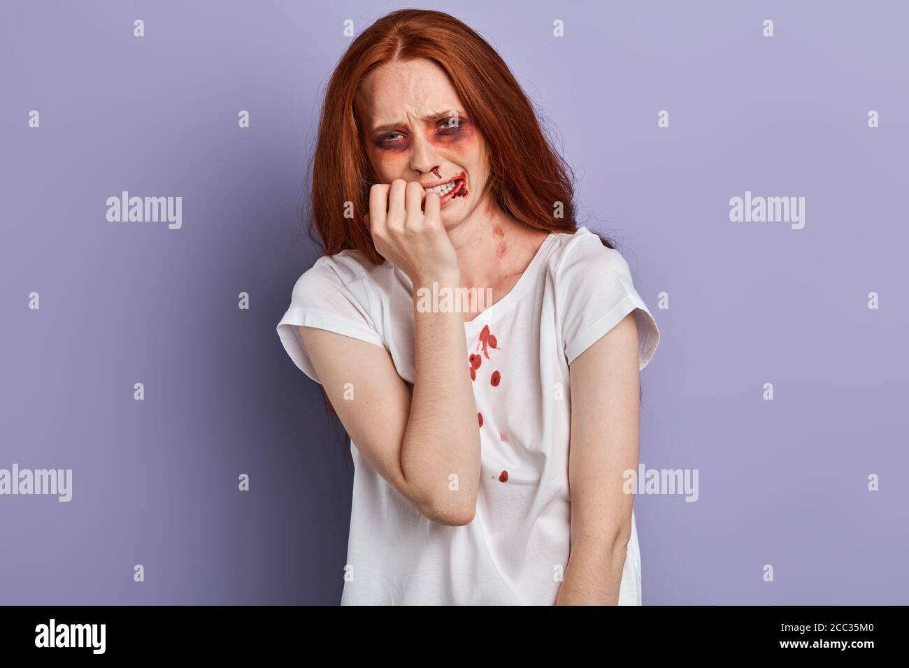 Afraid crying young woman after hi-res stock photography and images - Alamy