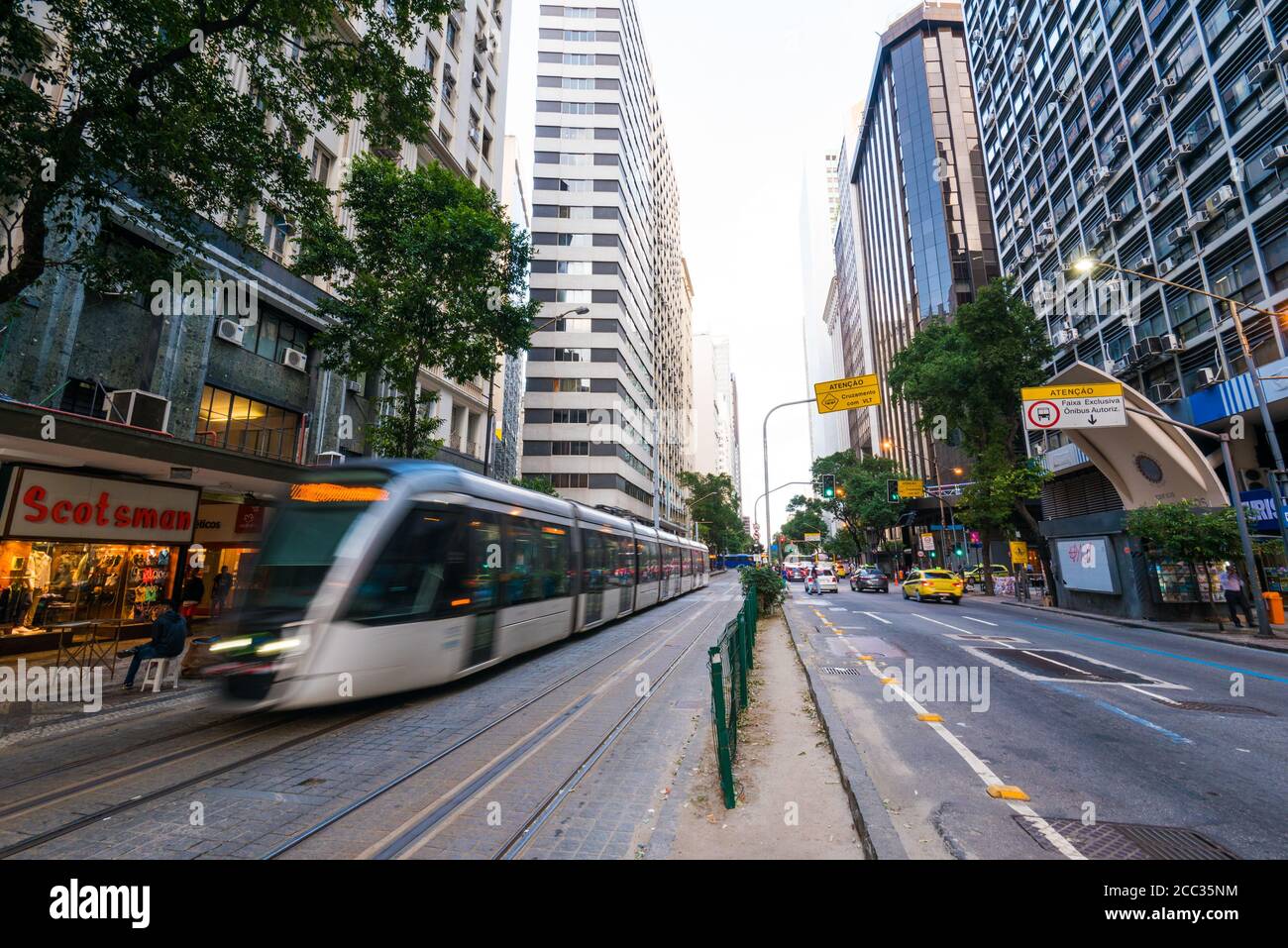 Rio de Janeiro, Brazil - July 2, 2020: Traffic in Rio Branco avenue in ...