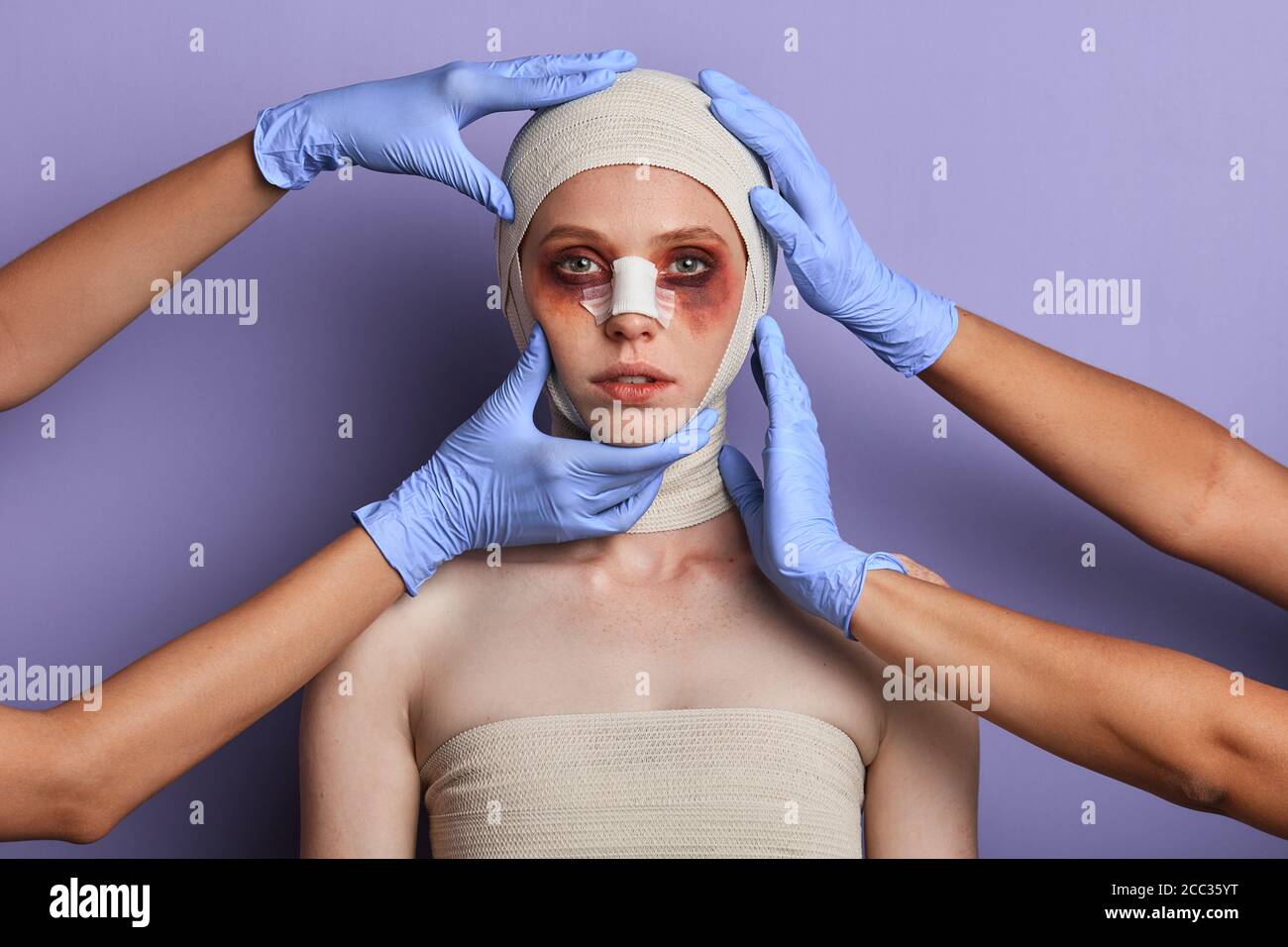 Bandaged women head hi-res stock photography and images - Alamy