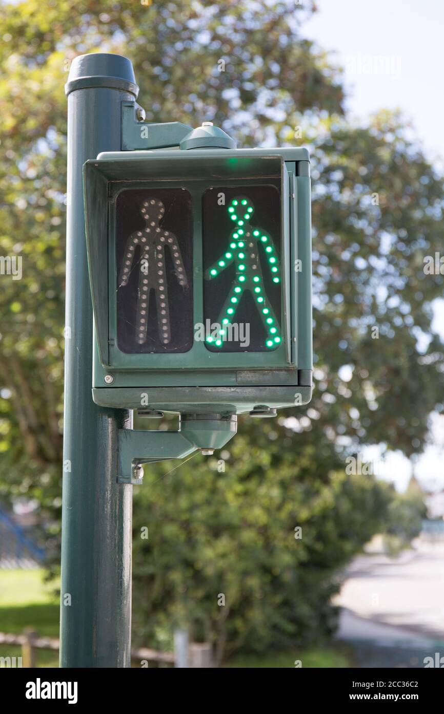 pedestrian crossing light at the road crossing in the city Stock Photo ...