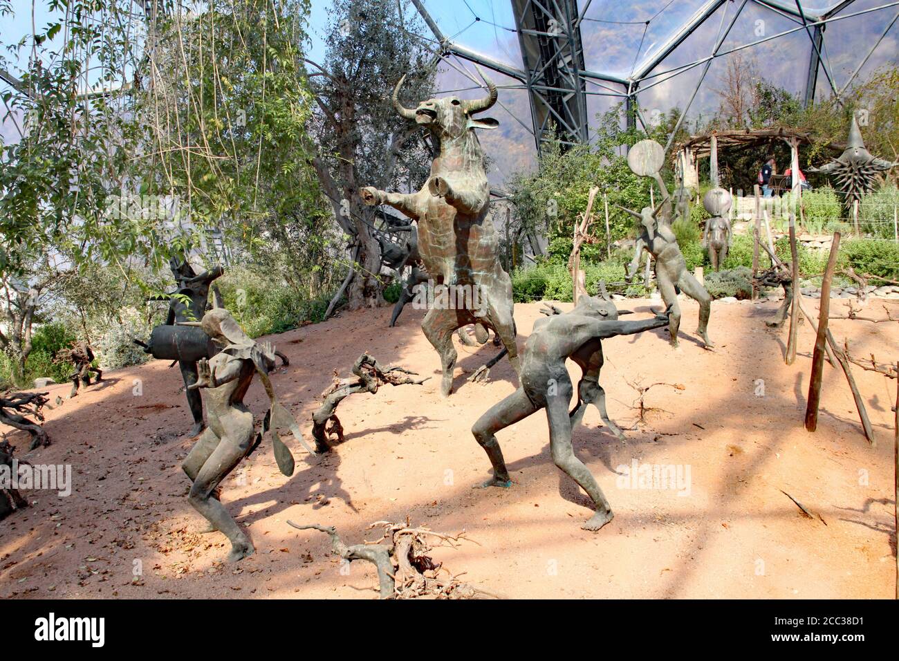 The rites of Dionysus sculptures in the Eden Project in Cornwall Stock ...