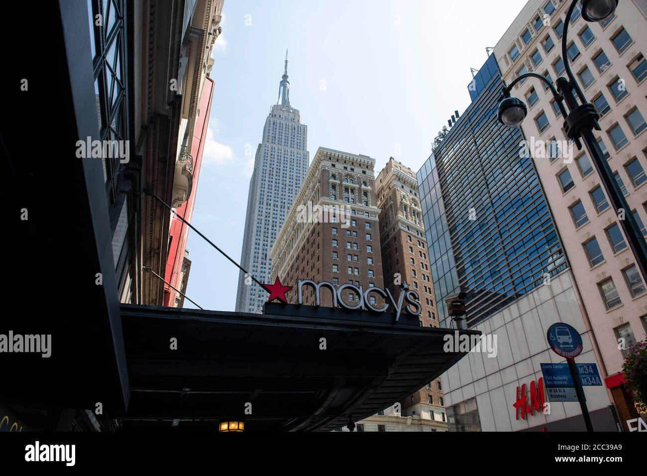 August 17, 2020: An overall view of The Macys marquee on 34th Street ...